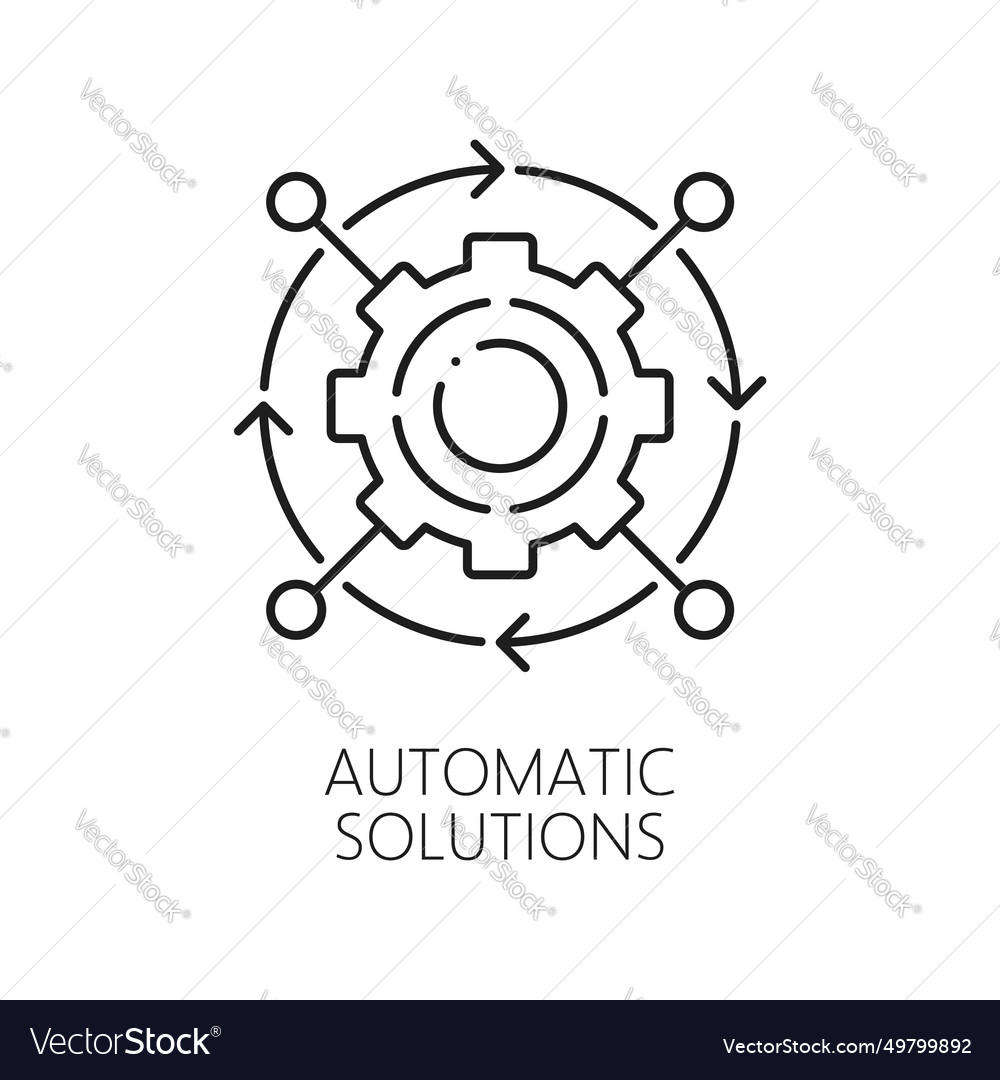 Automatic solutions machine learning ai line icon Vector Image