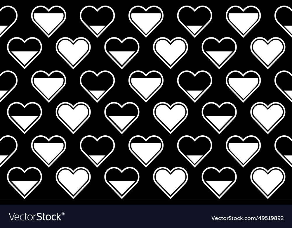 Black and white heart shape pattern Royalty Free Vector