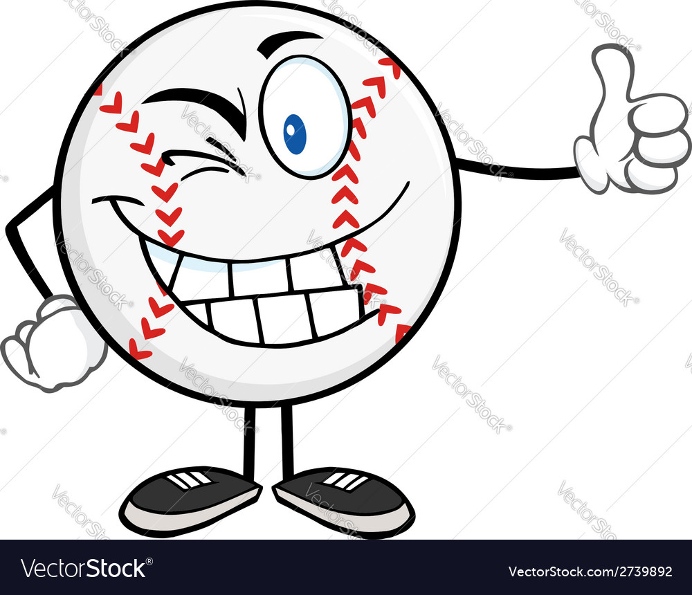 Cartoon baseball design elements Royalty Free Vector Image