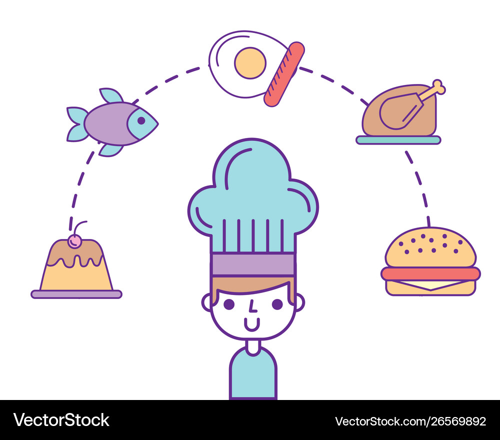 Chef and food design Royalty Free Vector Image