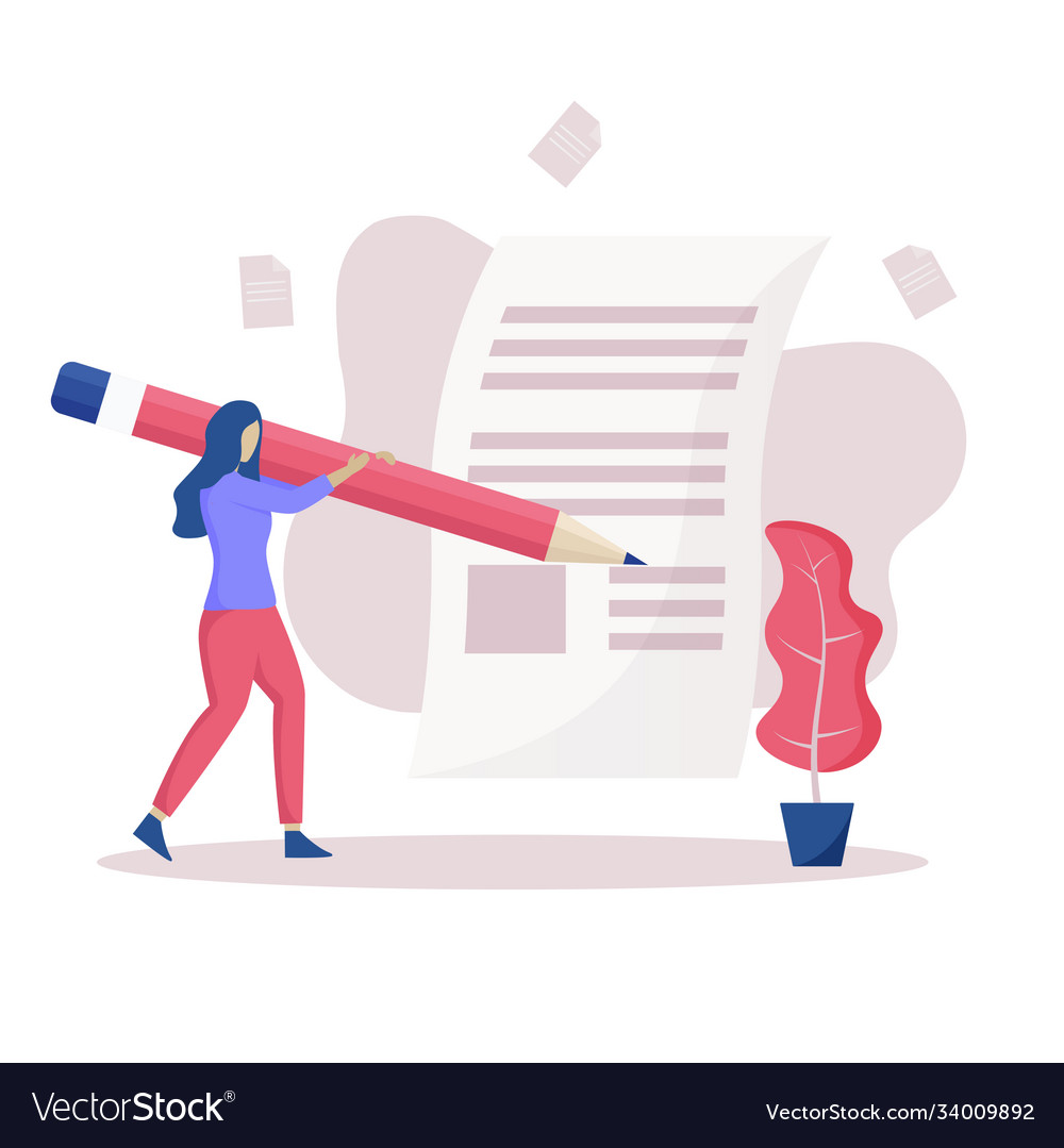 Concept article writing Royalty Free Vector Image