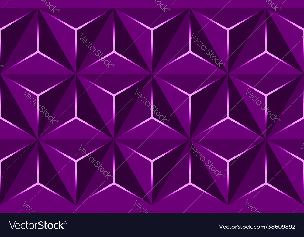 Geometric 3d pattern purple basic shapes Vector Image