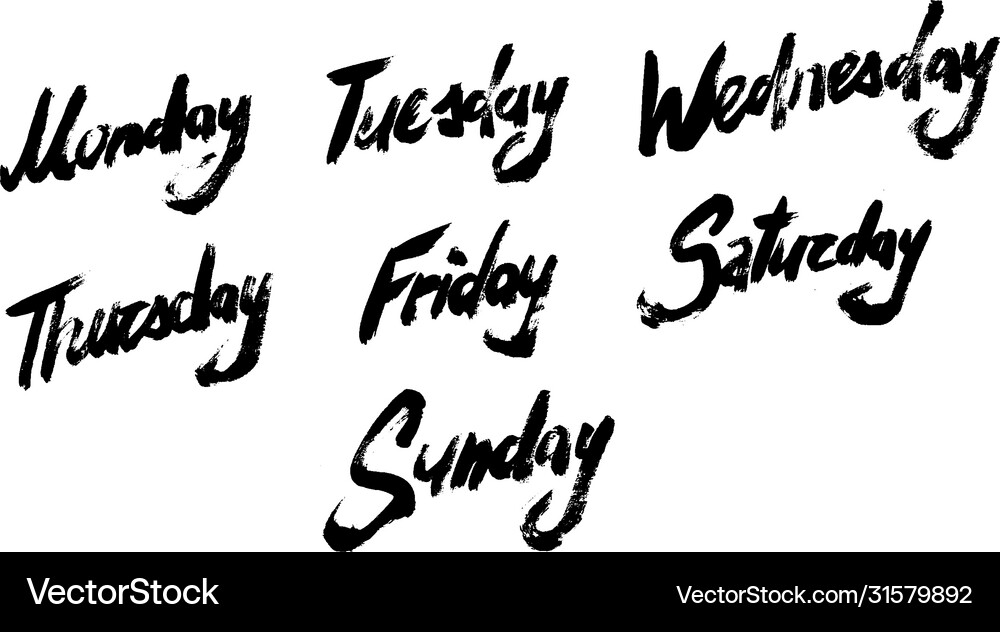 Grunge lettering days week for your Royalty Free Vector