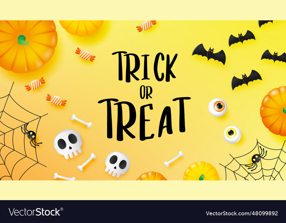 Happy halloween banner art background with pumpkin
