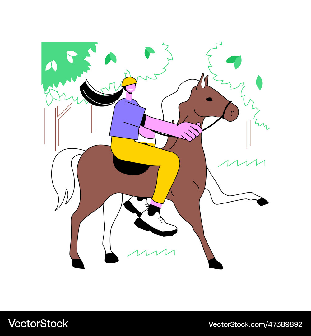 Horseback riding isolated cartoon Royalty Free Vector Image