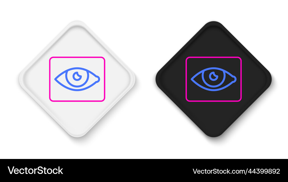 Line red eye effect icon isolated on white Vector Image