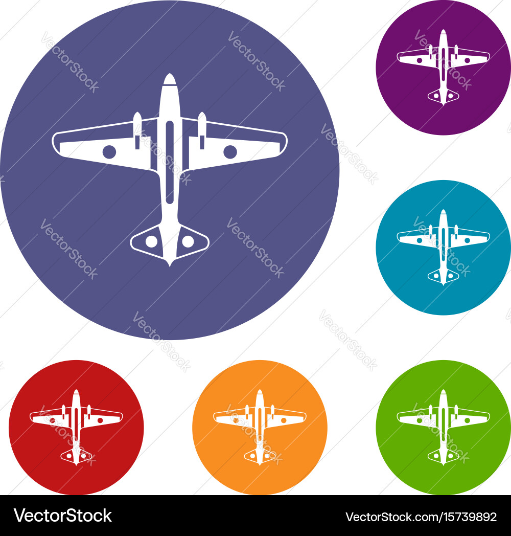 Military aircraft icons set Royalty Free Vector Image