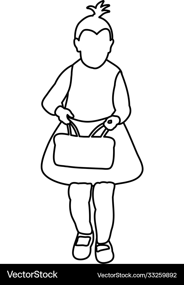 On white background sketch child lines Royalty Free Vector