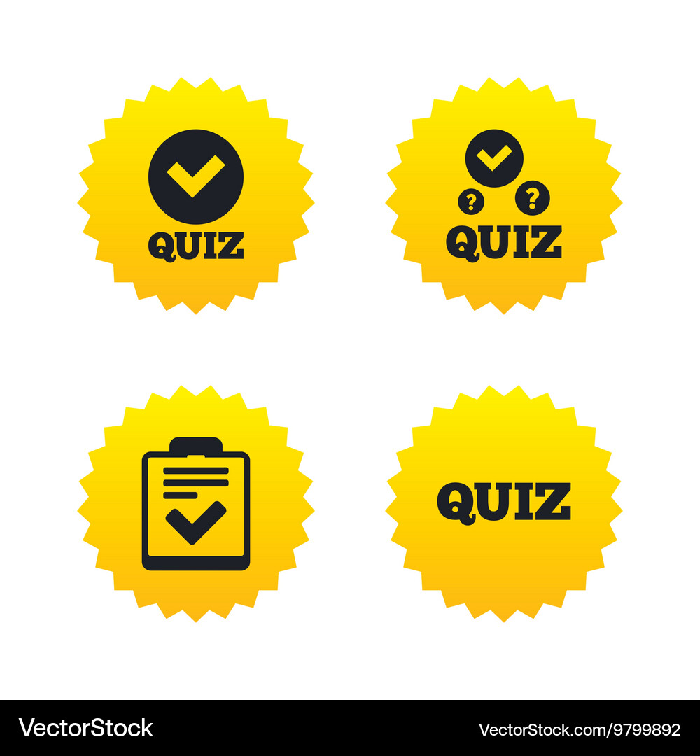 Quiz icons checklist with check mark symbol Vector Image