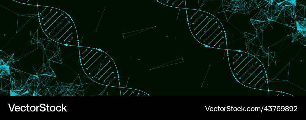 Science template wallpaper or banner with a dna Vector Image
