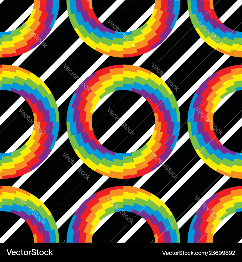 Seamless pattern of colorful round wheel circles Vector Image