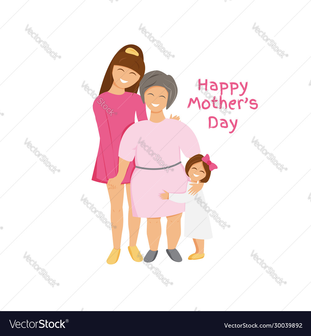 Three generations together Royalty Free Vector Image