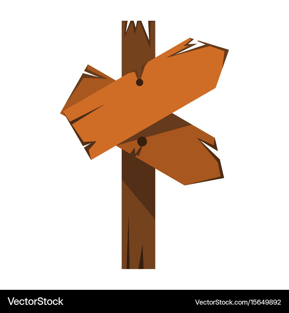 Wood sign in white background Royalty Free Vector Image