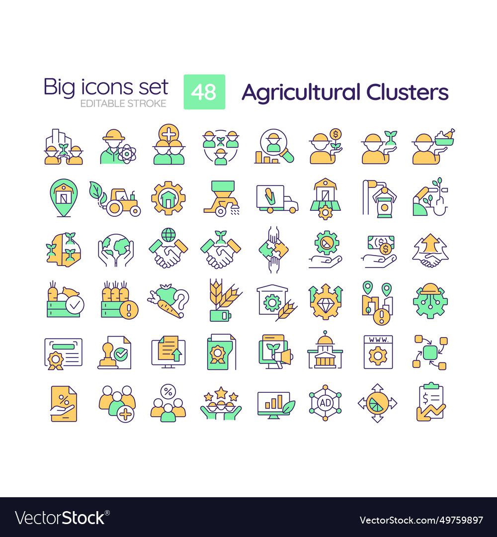2d multicolor big linear icons set Royalty Free Vector Image 2d multicolor big linear icons set Royalty Free Vector Image