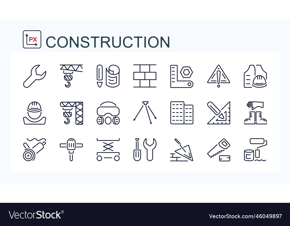 A set of linear icons Royalty Free Vector Image