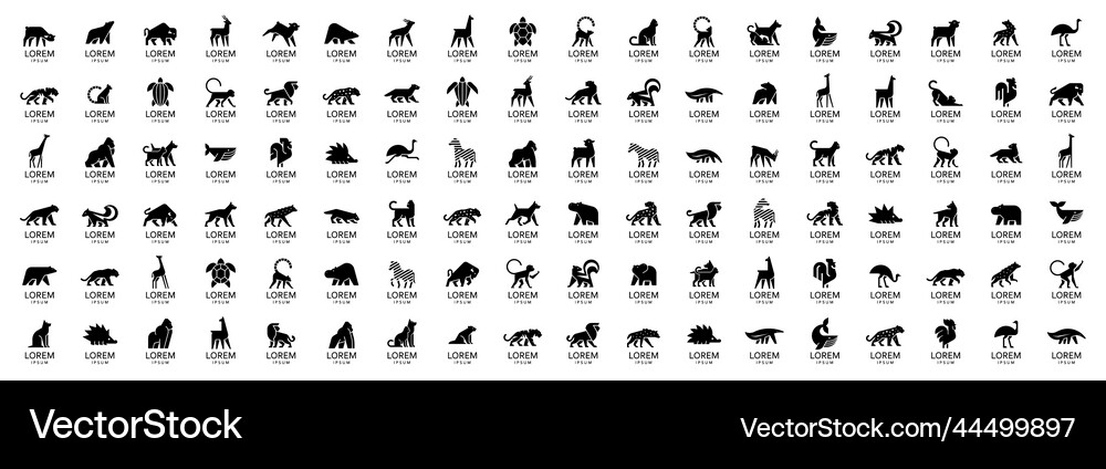 Animals logos collection Royalty Free Vector Image