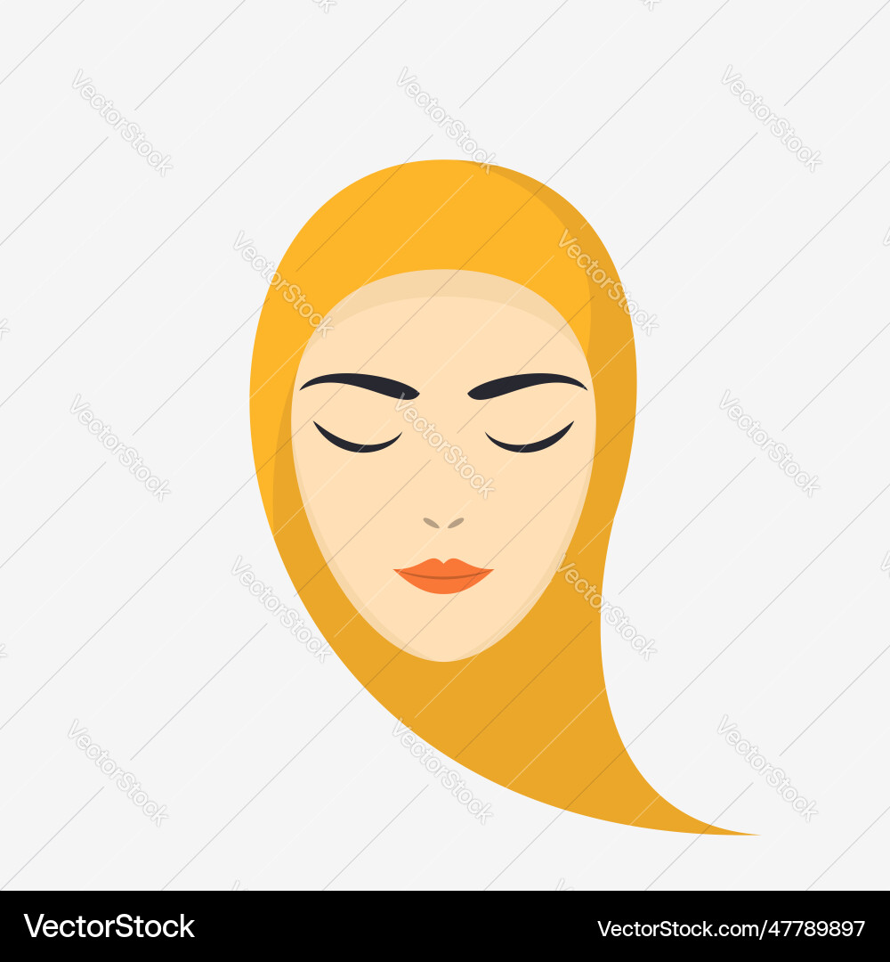 Arabic woman icon flat design Royalty Free Vector Image
