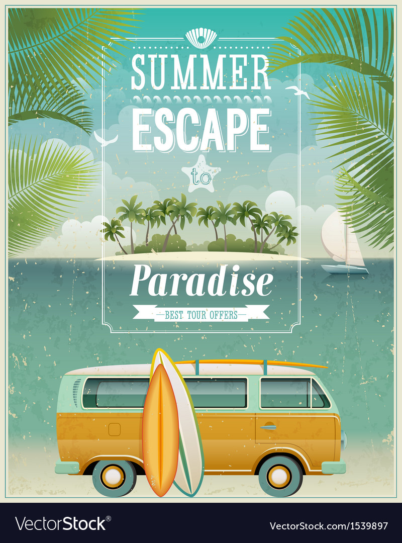 Beach van Royalty Free Vector Image - VectorStock