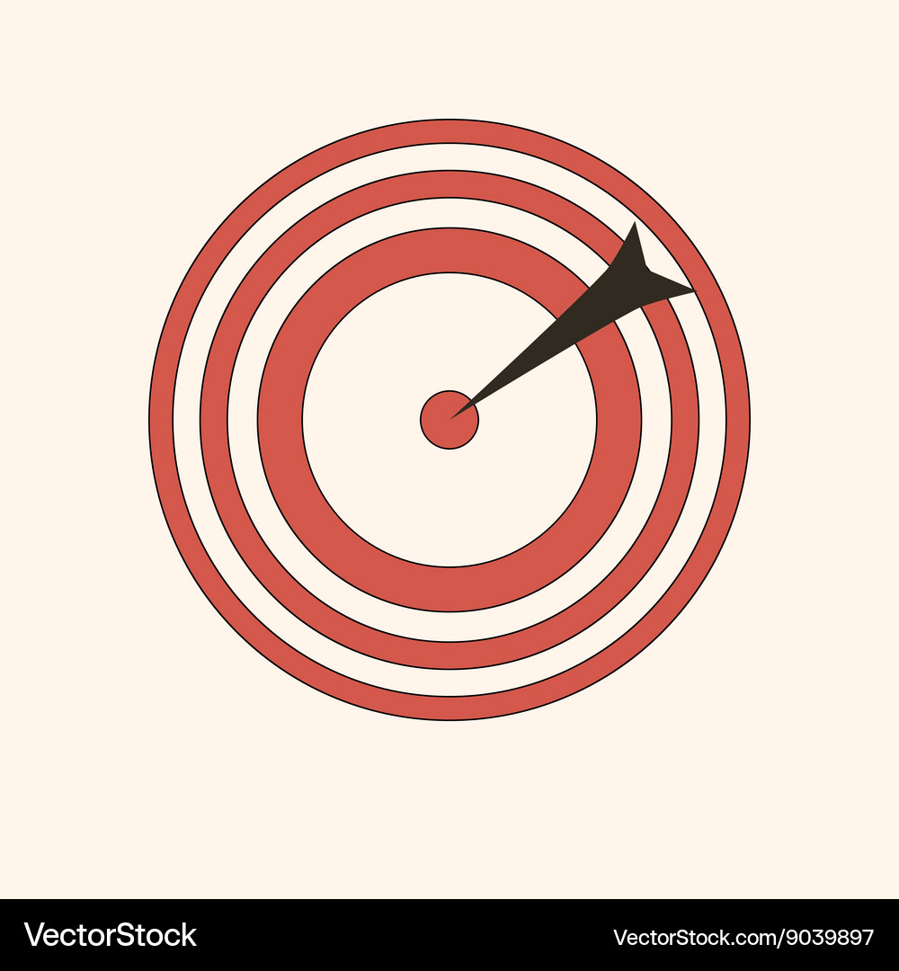 Darts bullseye icon game fun red circle Royalty Free Vector