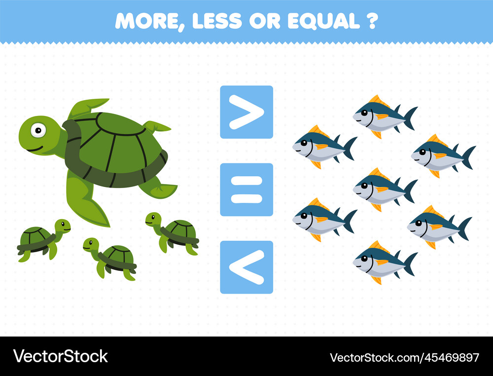 Education game for children more less or equal Vector Image
