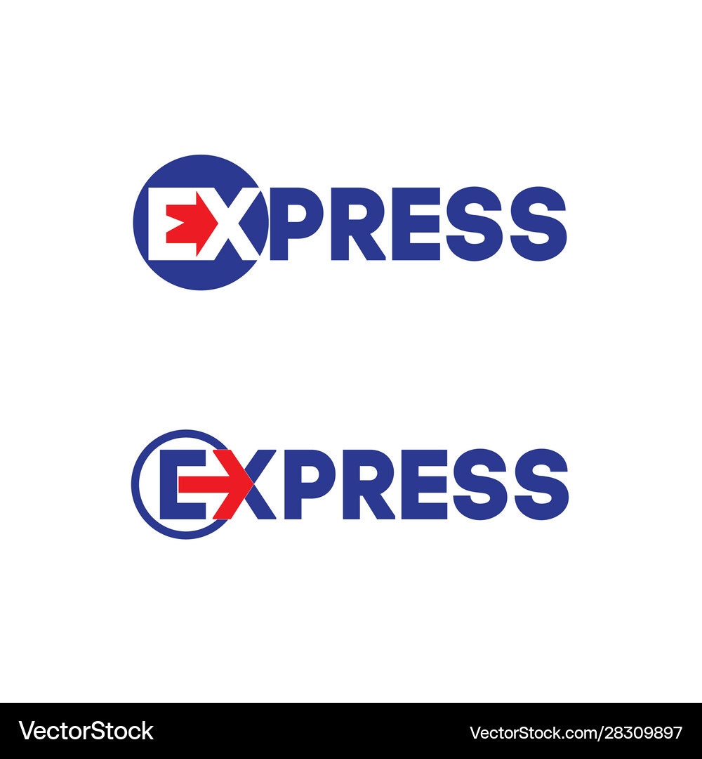 Express logo with arrow for delivery and fast Vector Image