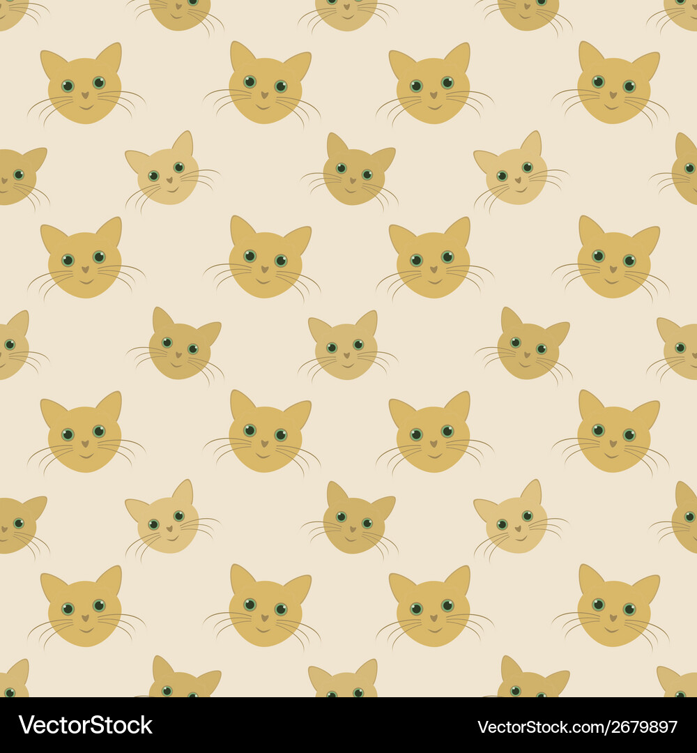 Faces of yellow cats - seamless kid pattern Vector Image