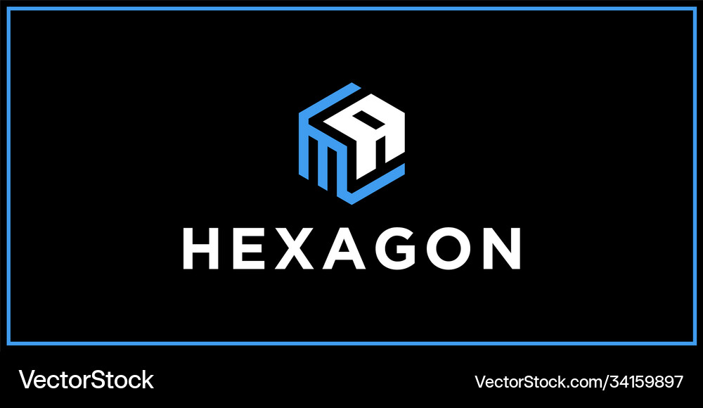 Ma hexagon logo design inspiration Royalty Free Vector Image