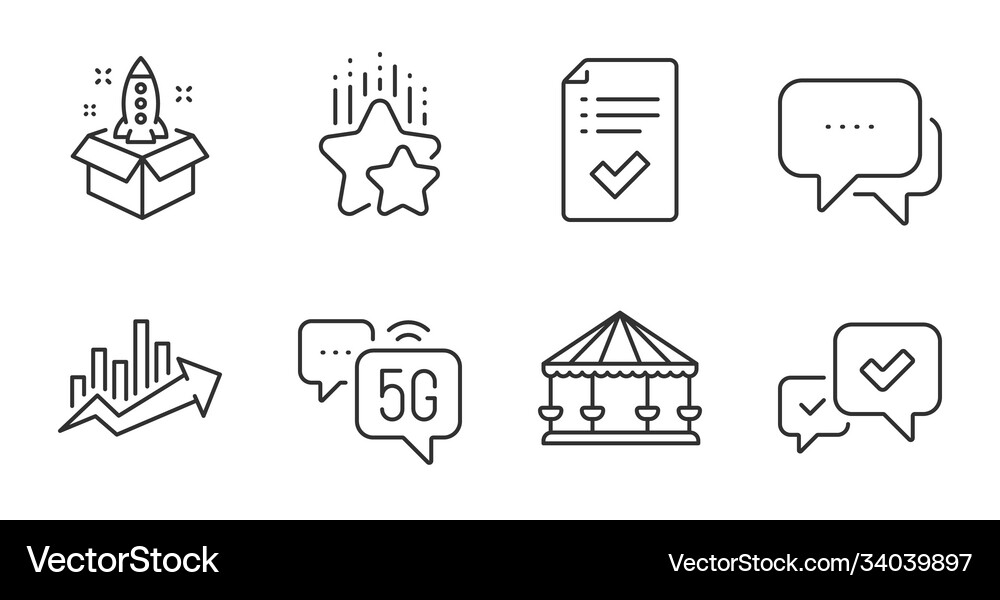 Message 5g internet and growth chart icons set Vector Image