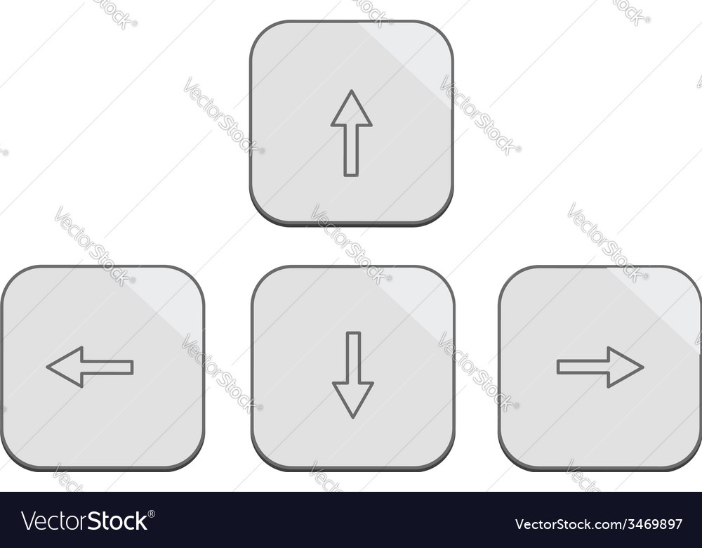 Modern design keybord arrows set in silver Vector Image