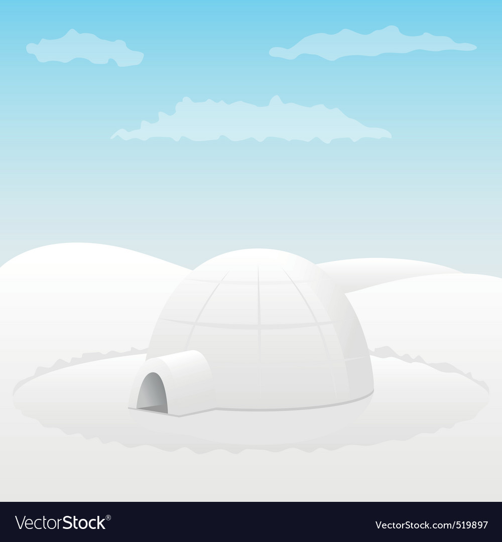 One igloo Royalty Free Vector Image - VectorStock