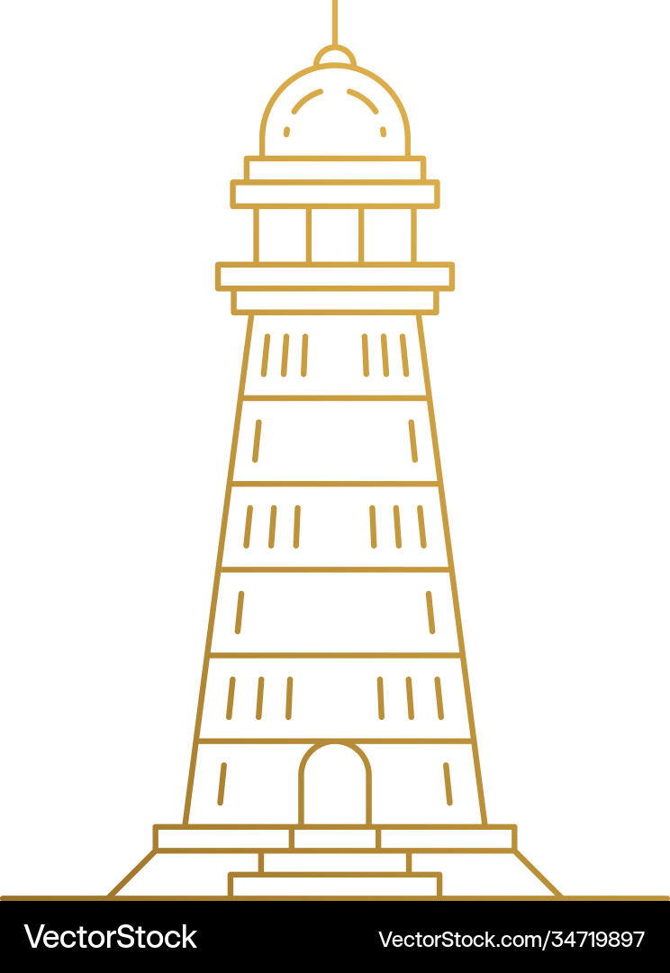 Outline icon traditional lighthouse hand drawn Vector Image
