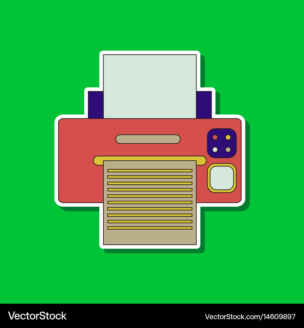 Paper sticker on background of printer Royalty Free Vector