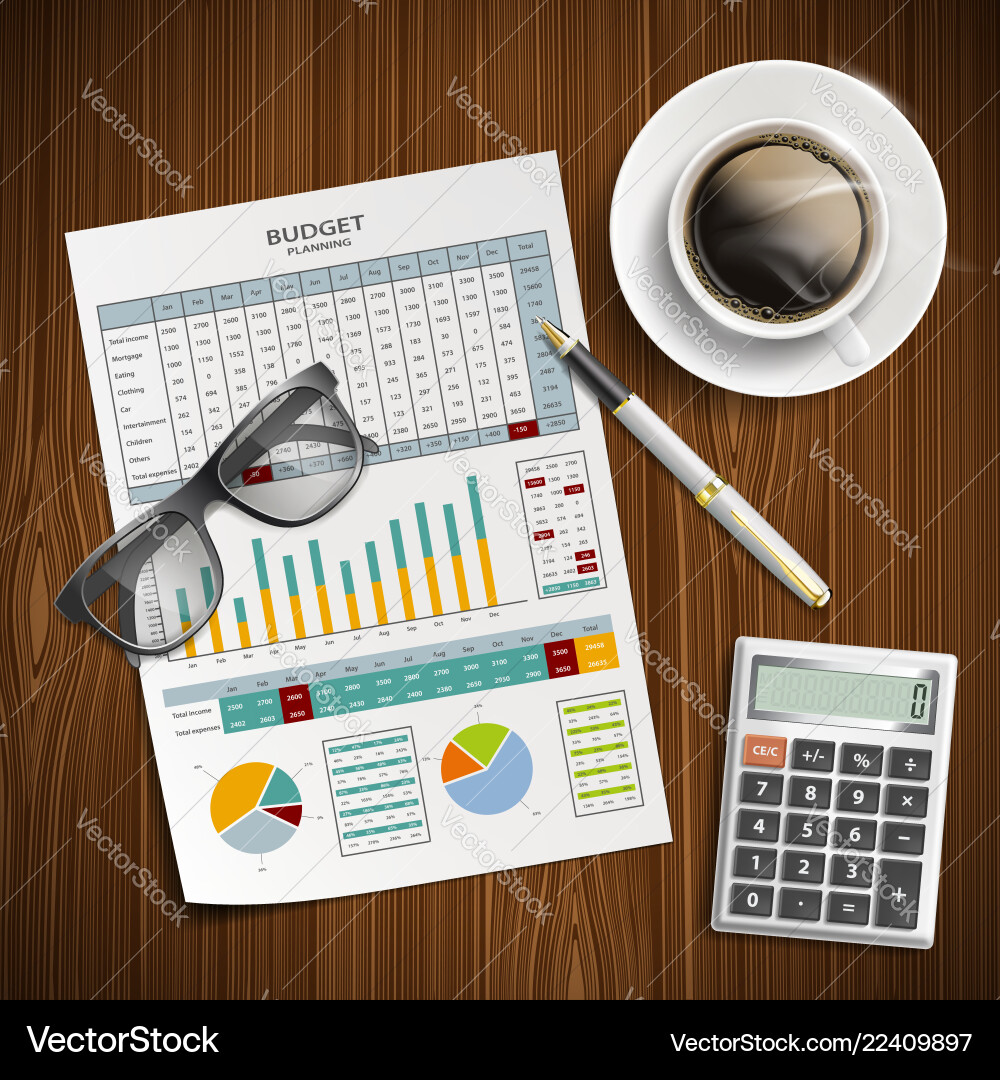 Planning family budget financial document Vector Image