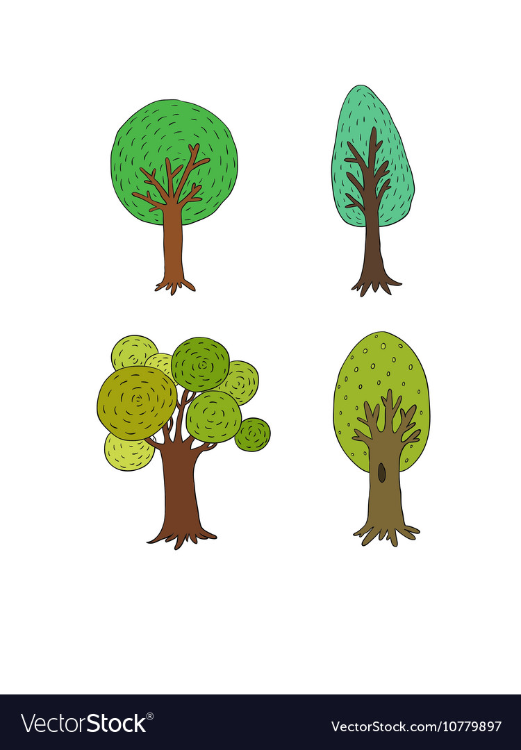 Set different trees Royalty Free Vector Image - VectorStock