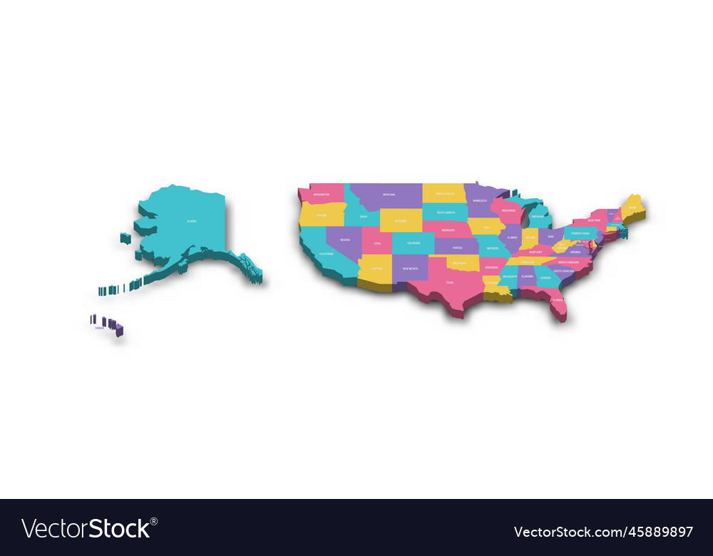 United states of america political map Royalty Free Vector