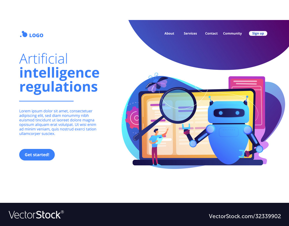 Artificial intelligence regulations concept Vector Image
