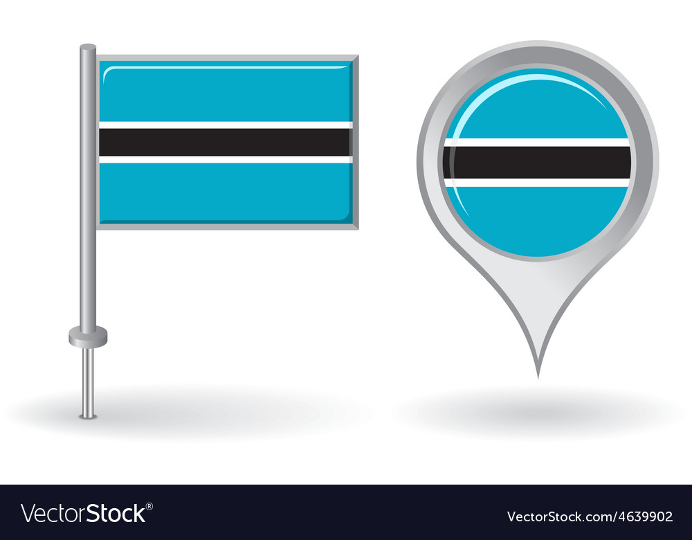 Botswana pin icon and map pointer flag Royalty Free Vector
