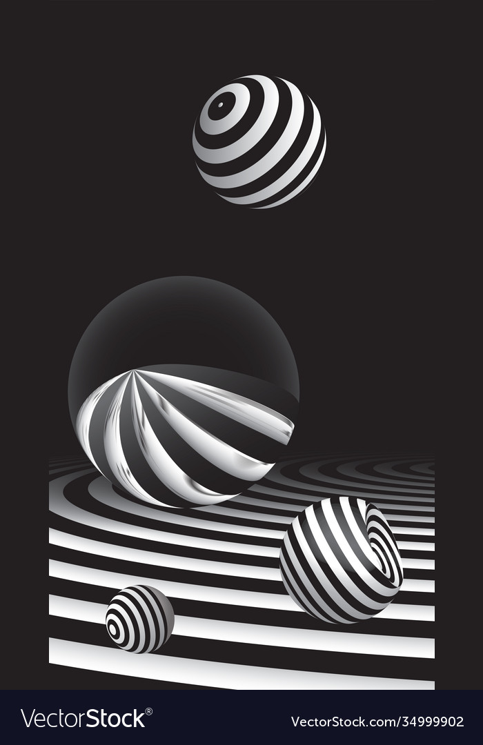 Dark abstract background with spheres Royalty Free Vector