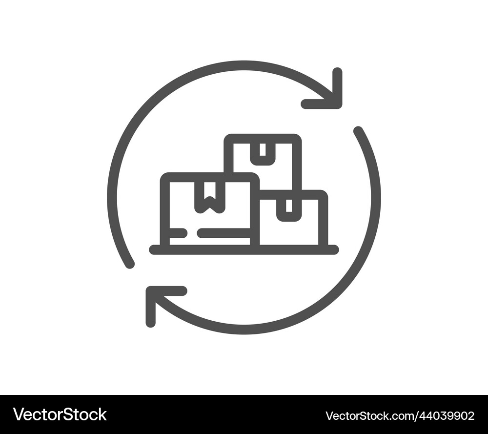 Delivery change line icon package location sign Vector Image