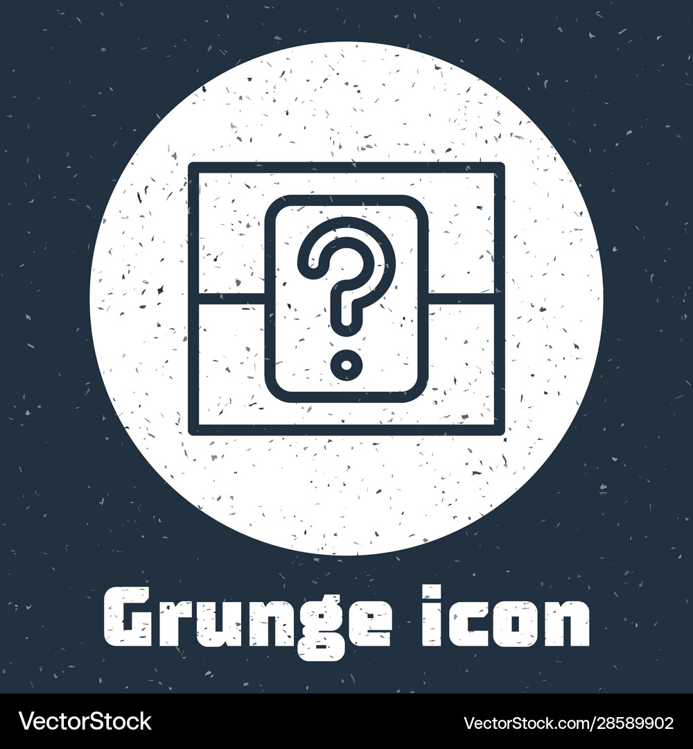 Grunge line mystery box or random loot box Vector Image