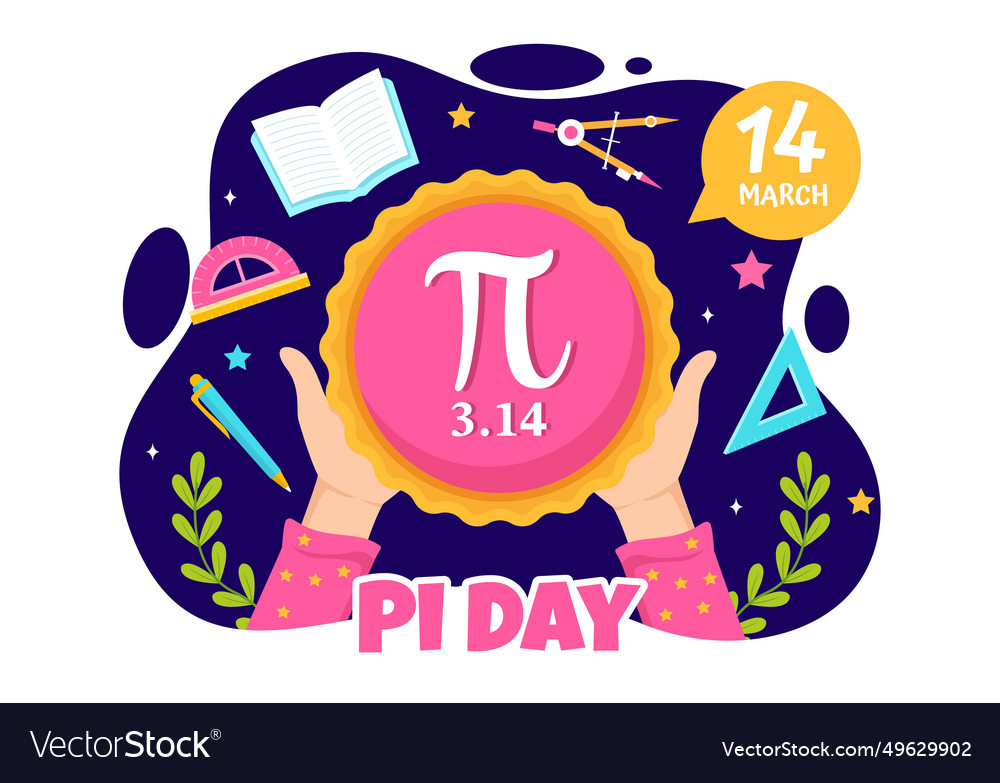Happy pi day on 14 march with mathematical Vector Image