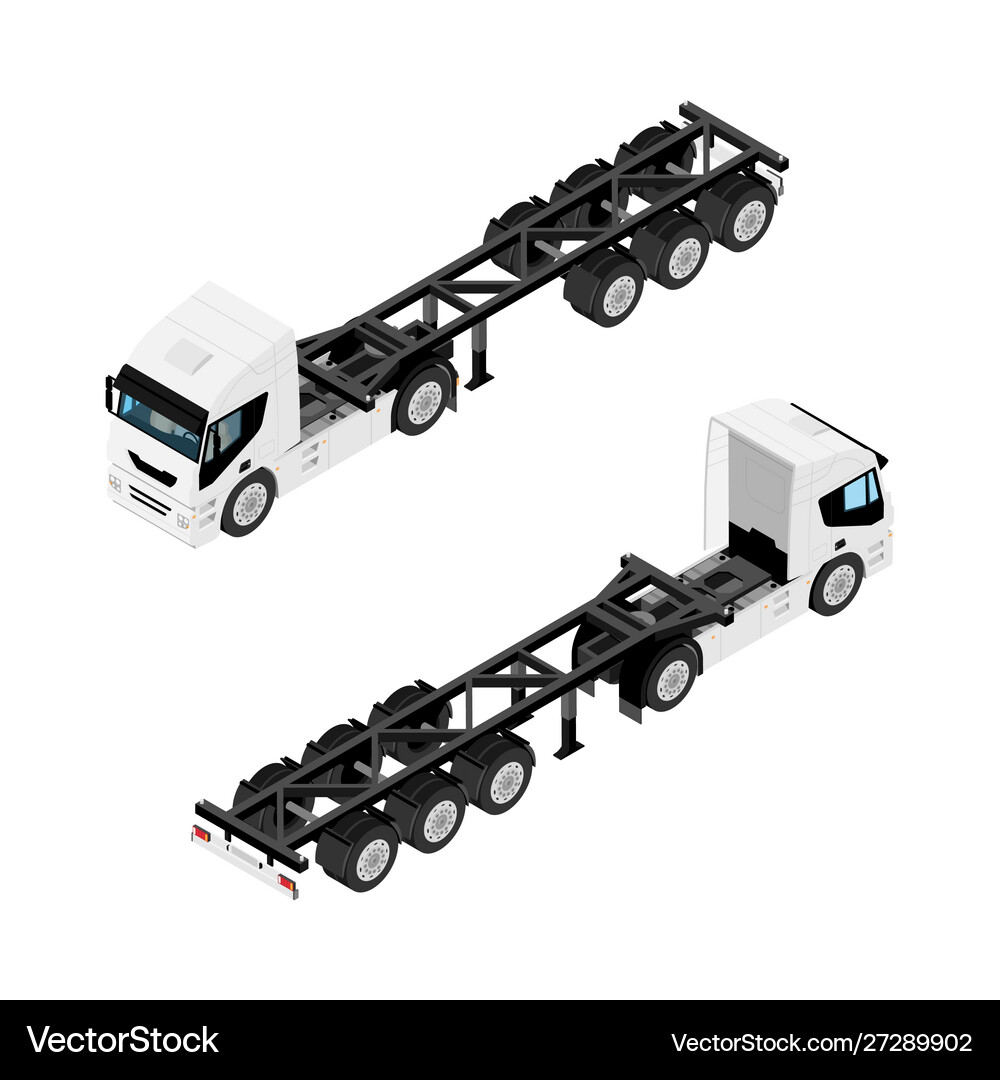 Heavy transport truck without container isometric Vector Image