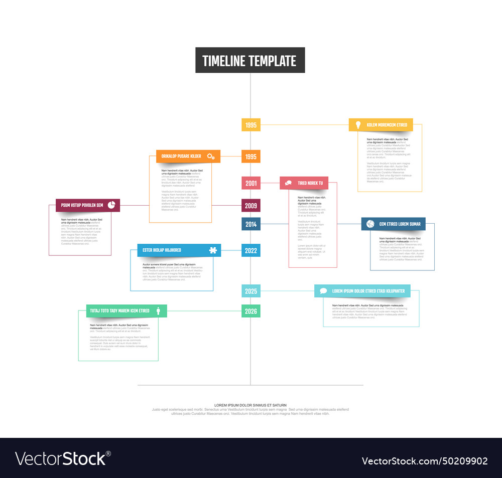 Simple vertical light timeline template Royalty Free Vector
