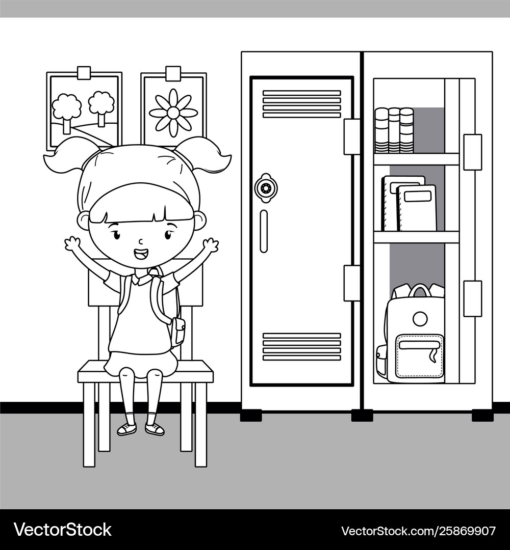 Classroom and girl school design Royalty Free Vector Image