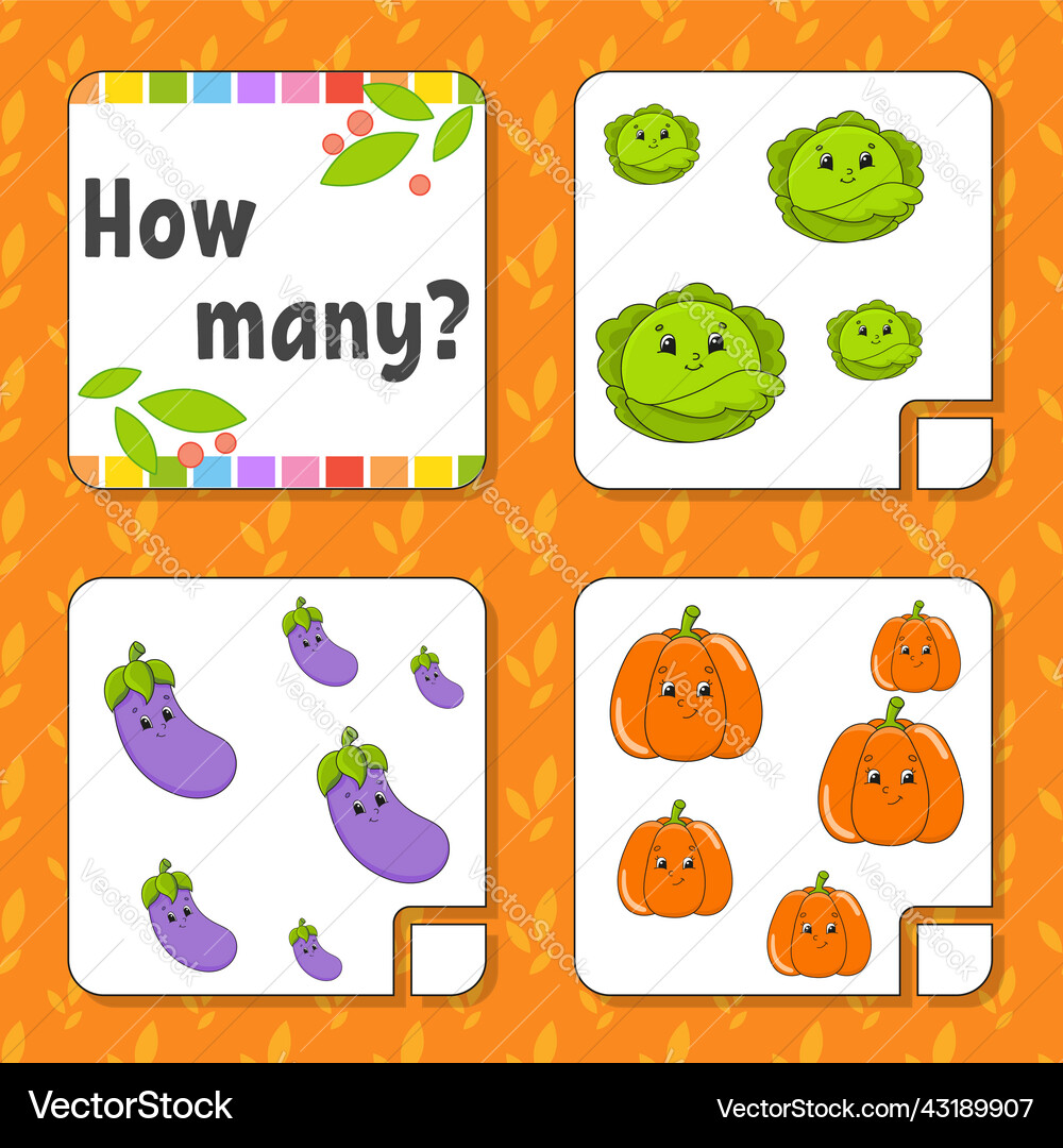 Counting game for children happy characters Vector Image