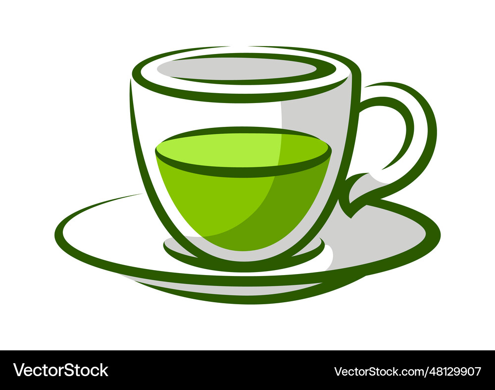 Cup of green tea traditional Royalty Free Vector Image