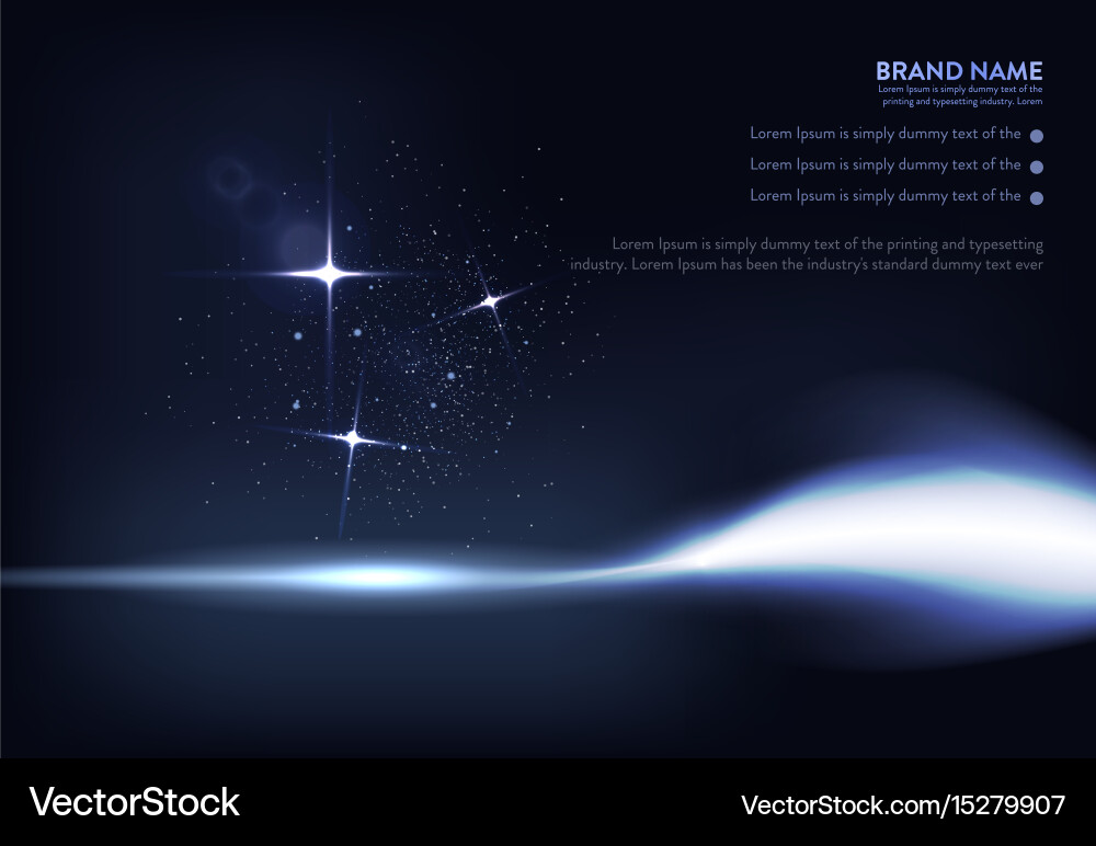 Dark blue banner with glowing light effect with Vector Image