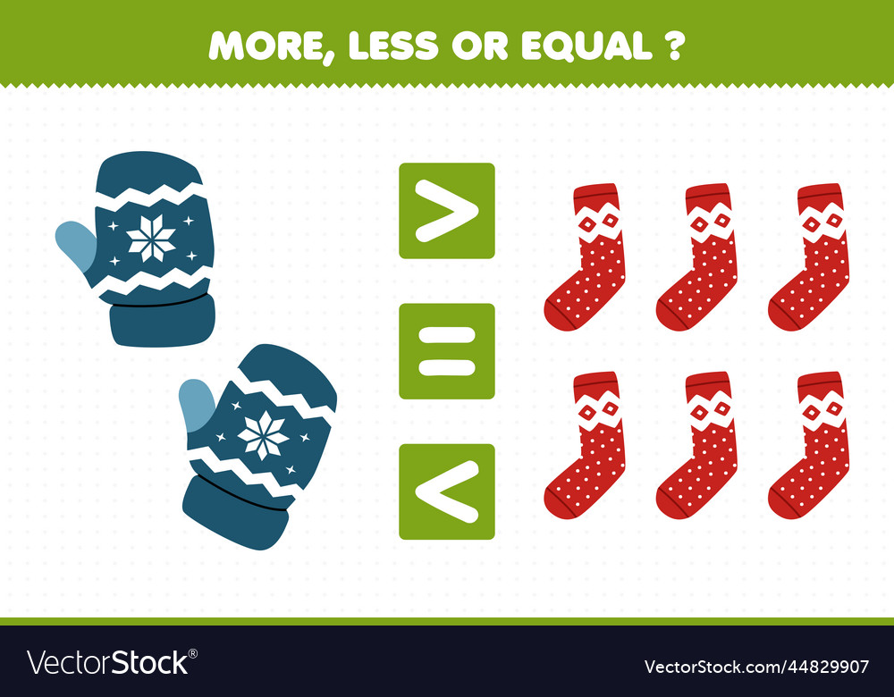 Education game for children more less or equal Vector Image
