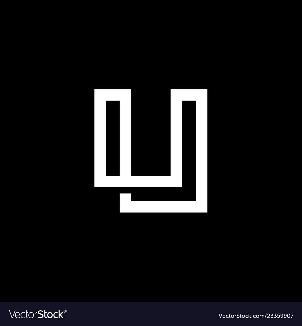 Elegant modern black and white color letter u Vector Image
