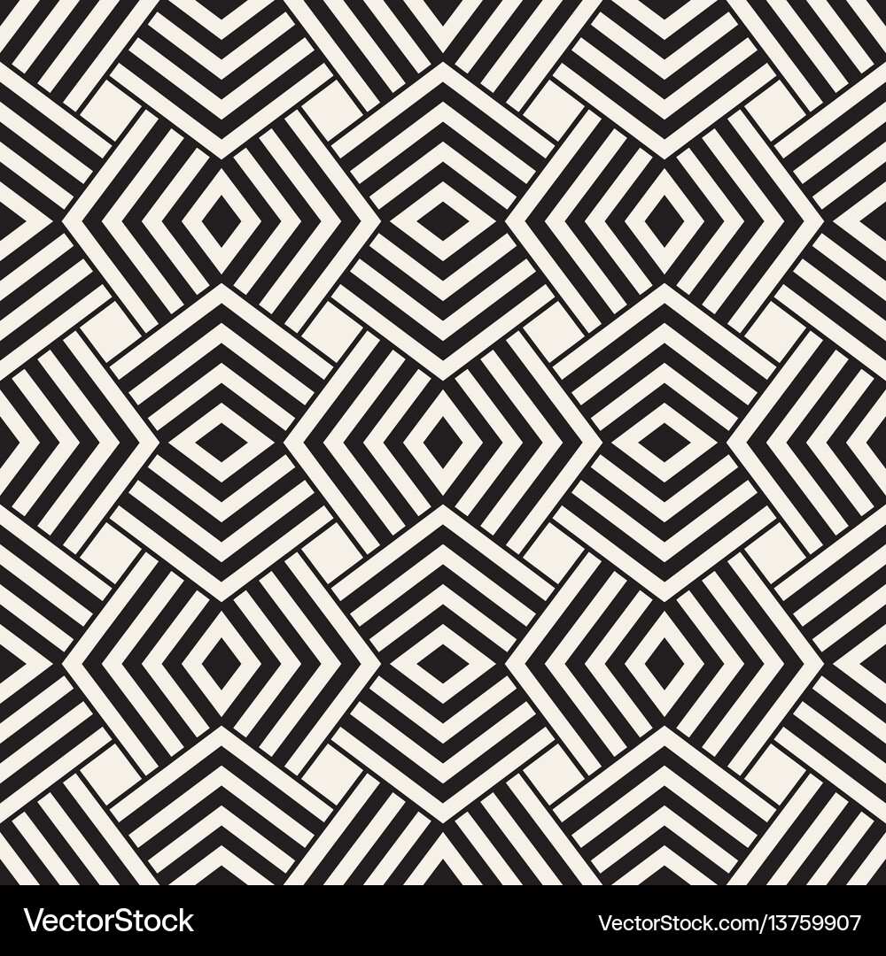 Geometric ornament with striped rhombuses Vector Image